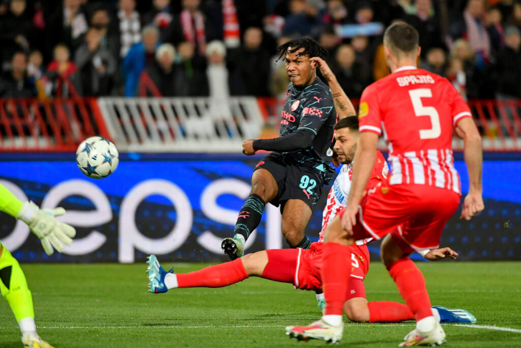 Former Manchester City ball boy Micah Hamilton scores on UCL debut to ...